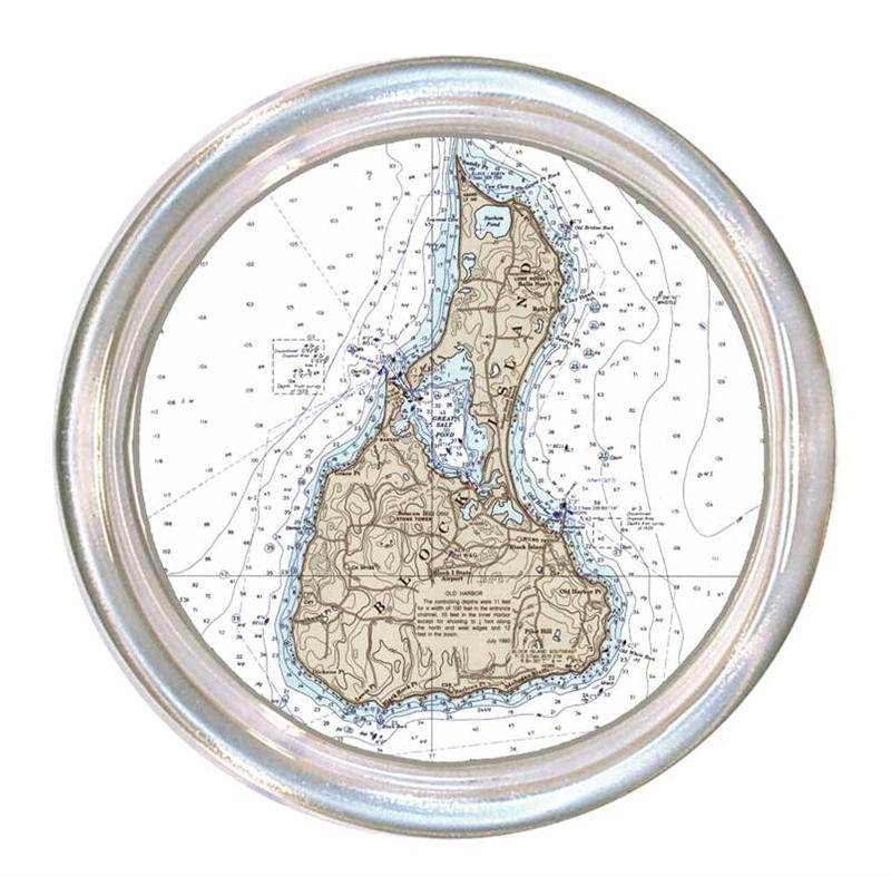 Block Island Nautical Map Coaster – Cory Farms Past & Presents